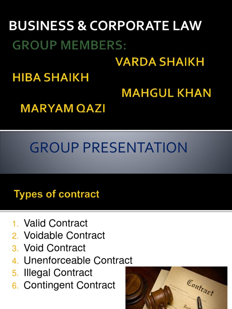 Business & Corporate Law: Group Presentation | PDF