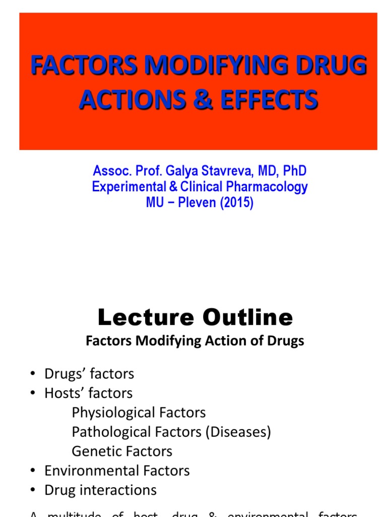 Factors Modifying Drug Actions & Effects | PDF | Fetus | Pharmacogenomics