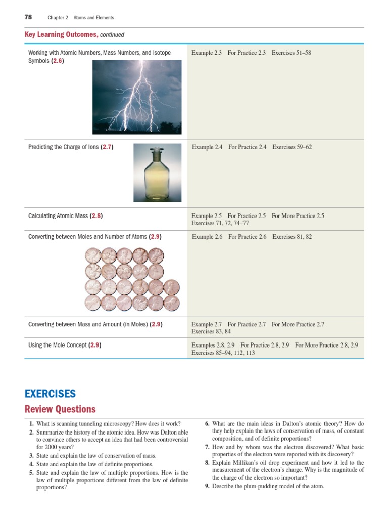 Atoms and Elements Chapter Key Learning | PDF | Atoms | Proton