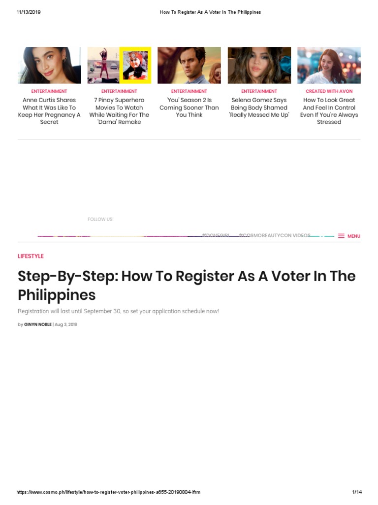 How To Register As A Voter in The Philippines | PDF | Voter ...