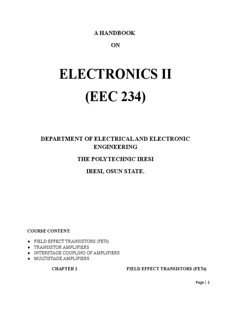 Eec 234 | PDF | Field Effect Transistor | Amplifier