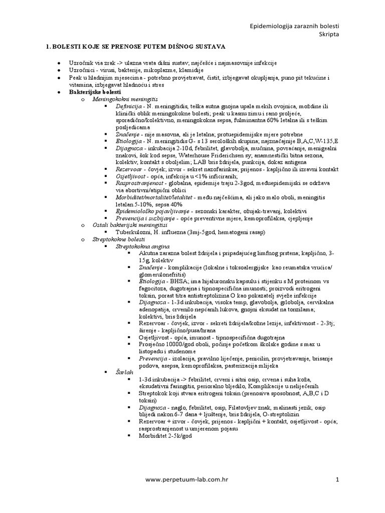 Epidemiologija Zaraznih Bolesti - Skripta | PDF