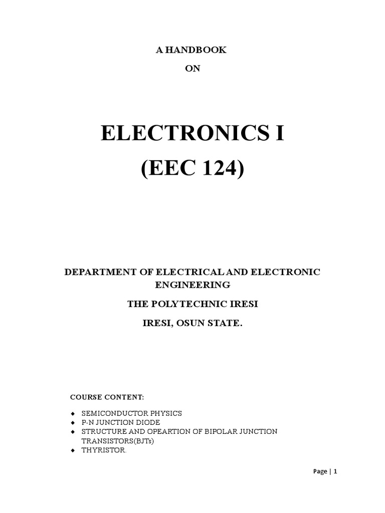 Eec 124 | PDF | P–N Junction | Bipolar Junction Transistor