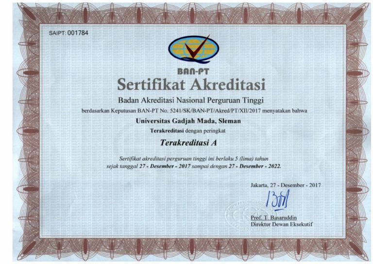 Sertifikat AIPT UGM 2017-2022 | PDF