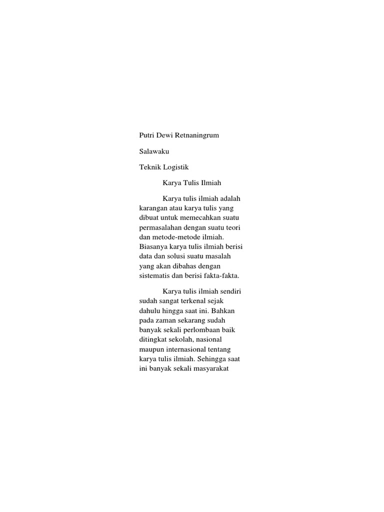 Essay Karya Tulis Ilmiah | PDF