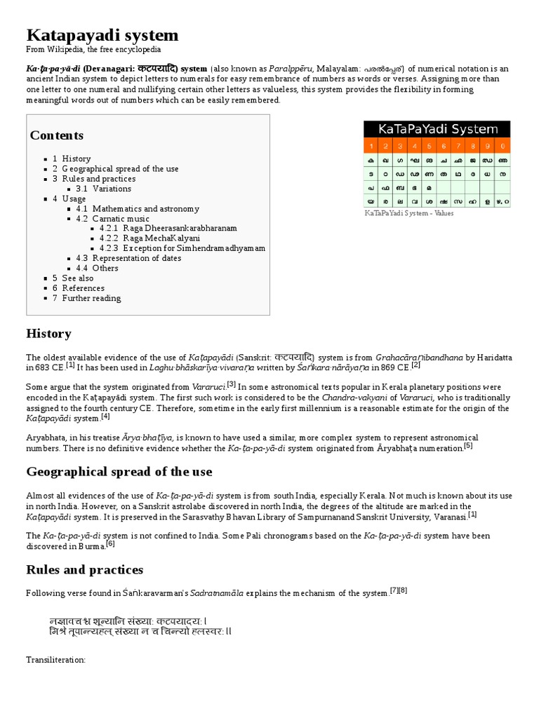 Katapayadi System PDF | PDF | Teaching Mathematics