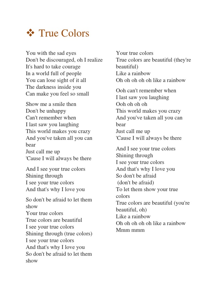 True Colors | PDF