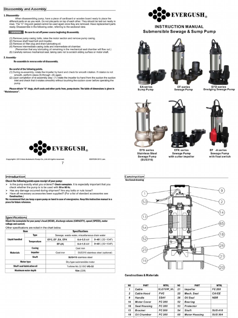 Evergush EF Series - Instruction Manual | PDF