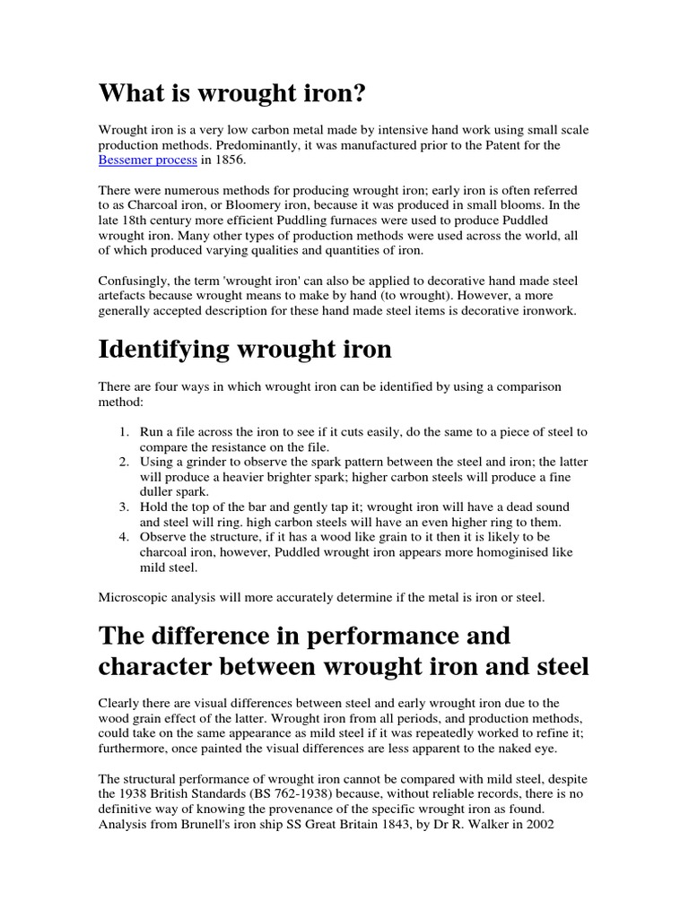 What Is Wrought Iron?: Bessemer Process | PDF | Iron | Steel