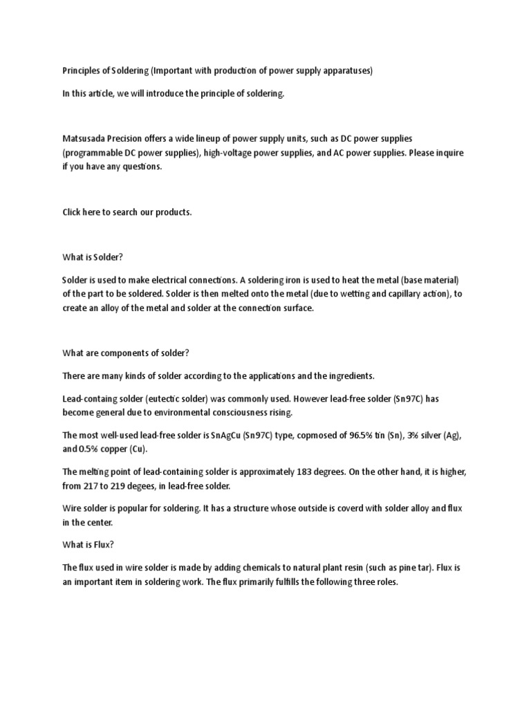 Soldering Principles-WPS Office | PDF | Solder | Soldering