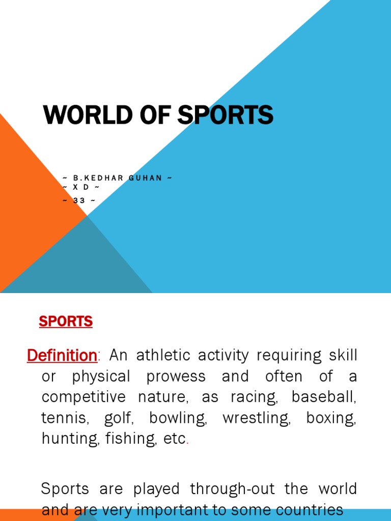 Lesson No. 1. World Sports | PDF | Cue Sports | Ball Games
