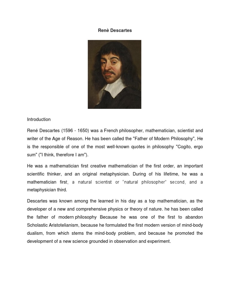 Renè Descartes | PDF | René Descartes | Analytic Geometry