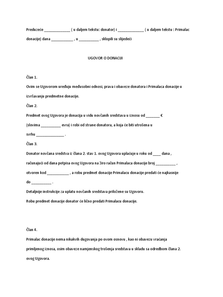 Ugovor o Donaciji | PDF