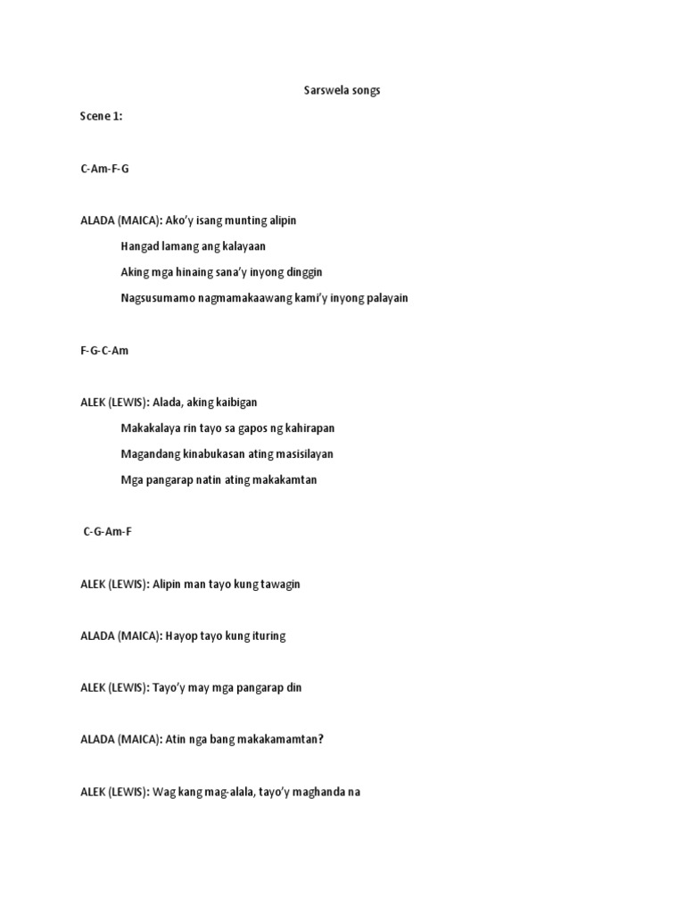 Sarswela Songs | PDF