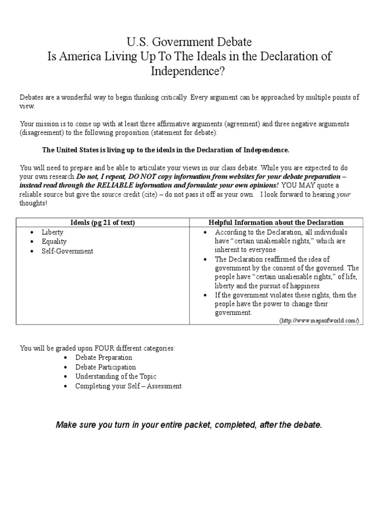 American Ideals | PDF | United States Declaration Of Independence ...