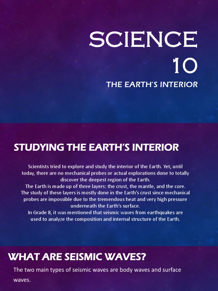 Grade 10 Science Seismic Waves | PDF | Planetary Core | Crust (Geology)