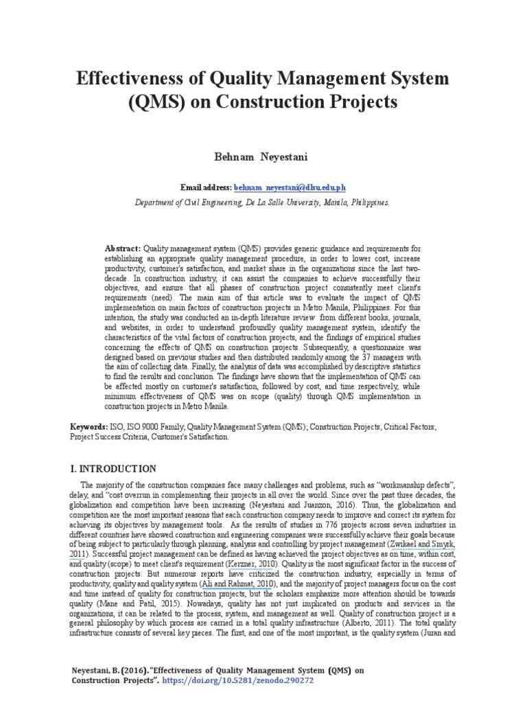 Effectiveness of Quality Management System | PDF | Computers