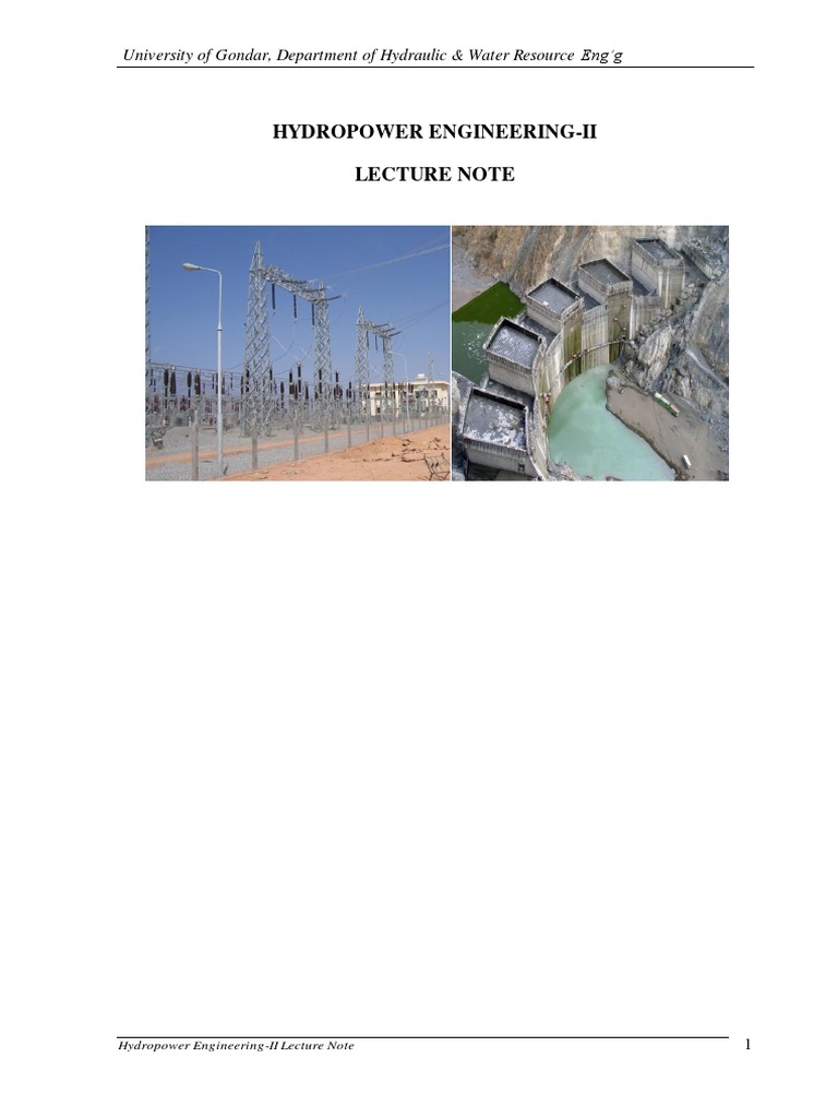Hydropower Engineering Overview | PDF | Electric Generator | Electric ...