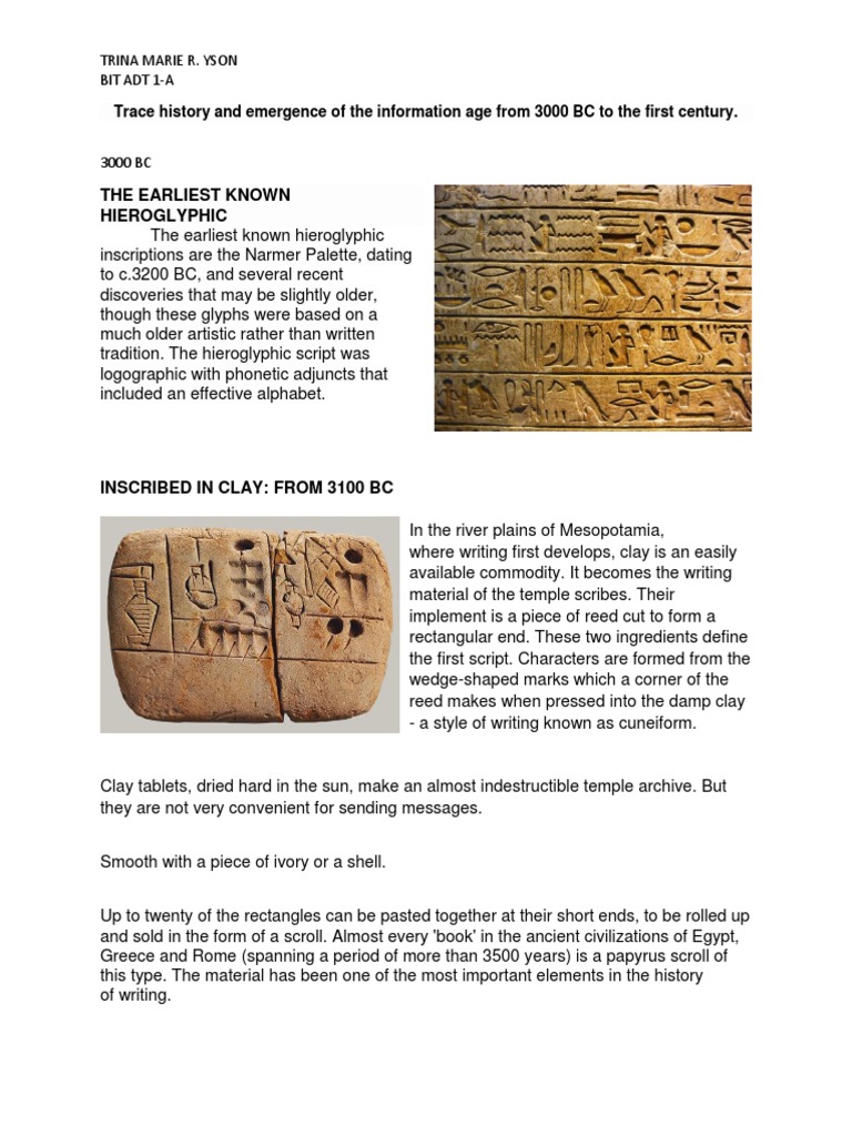 The Earliest Known Hieroglyphic: Trace History and Emergence of The ...