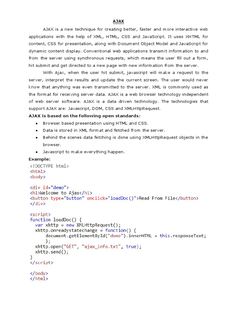 Ajax Web Services Pdf Ajax Programming Web Service