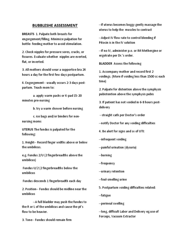 Bubbleshe Assessment: BREASTS 1. Palpate Both Breasts For | PDF ...