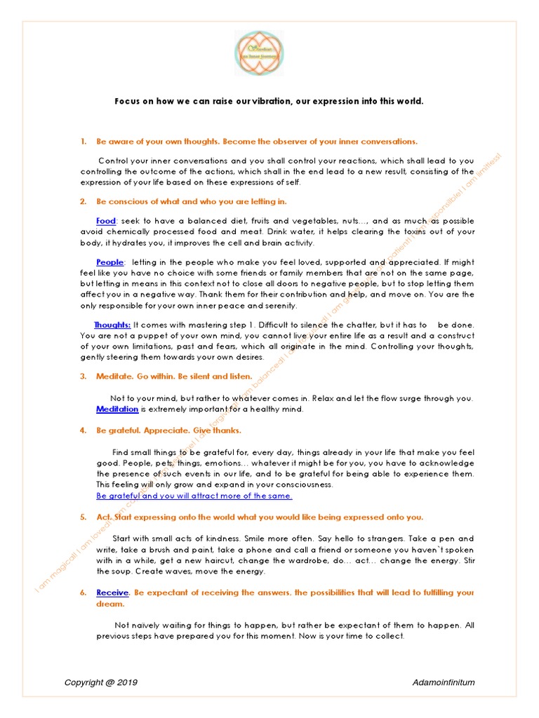 Rising Our Vibration | PDF | Meditation | Mind