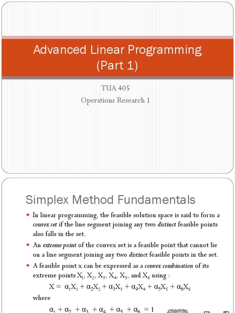 Advanced Linear Programming | PDF | Mathematical Optimization | Linear Programming
