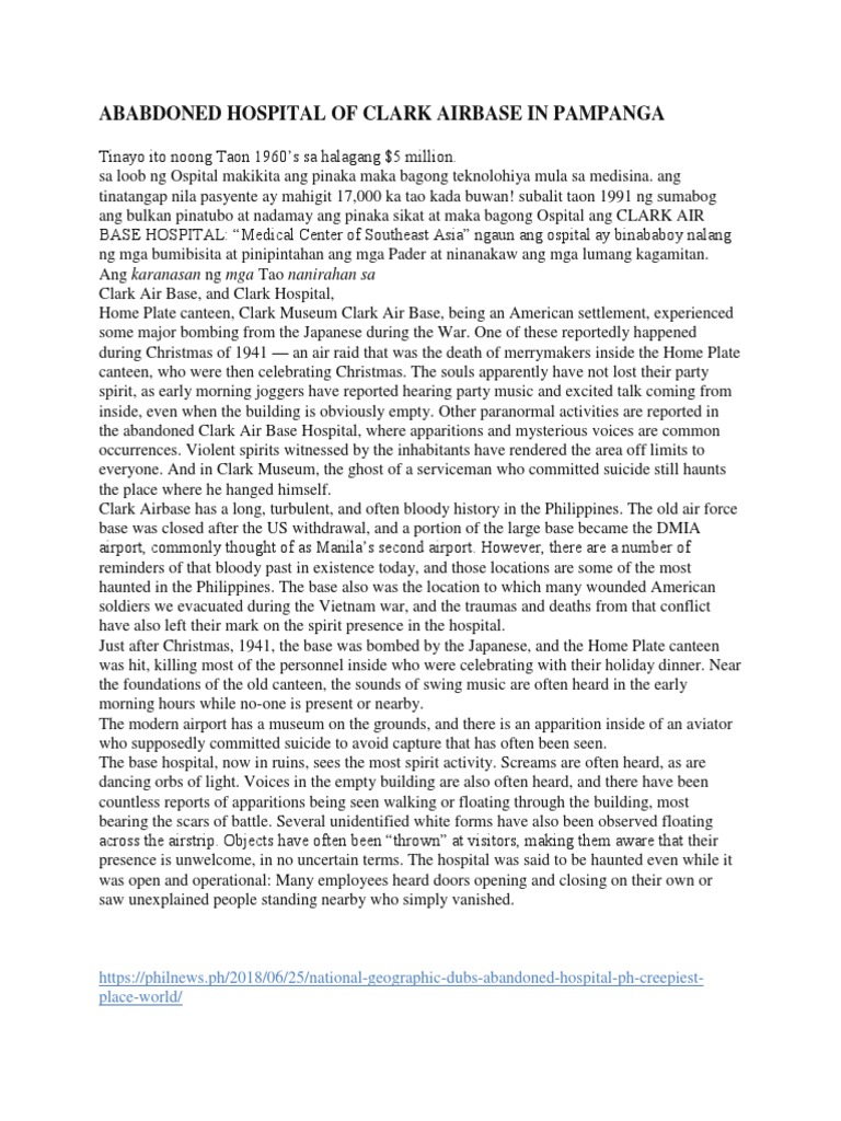 Haunted History of Clark Airbase | PDF | Violence | Unrest