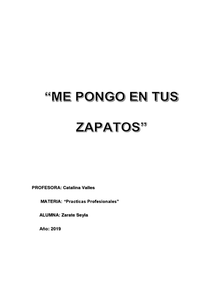 Me Pongo en Tus Zapatos 1º 3 2019 MM | PDF | Empatía | Modificación de ...