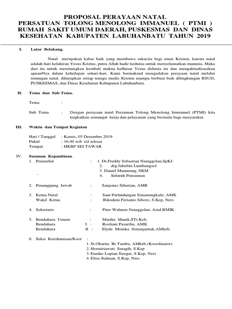 Proposal Natal Terbaru 2019 | PDF