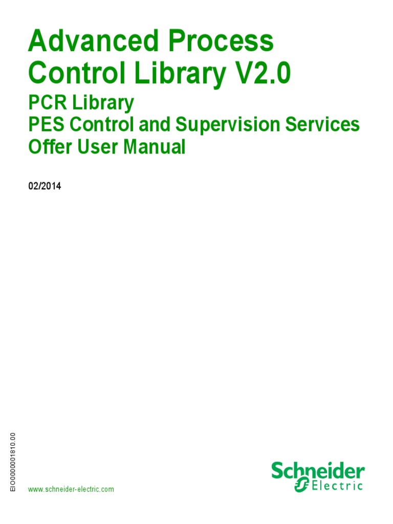 Advanced Process Control Library V2.0: PCR Library PES Control and ...