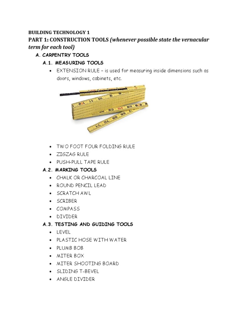 Construction Tools - RESEARCHWORK PDF | PDF | Tools | Plumbing