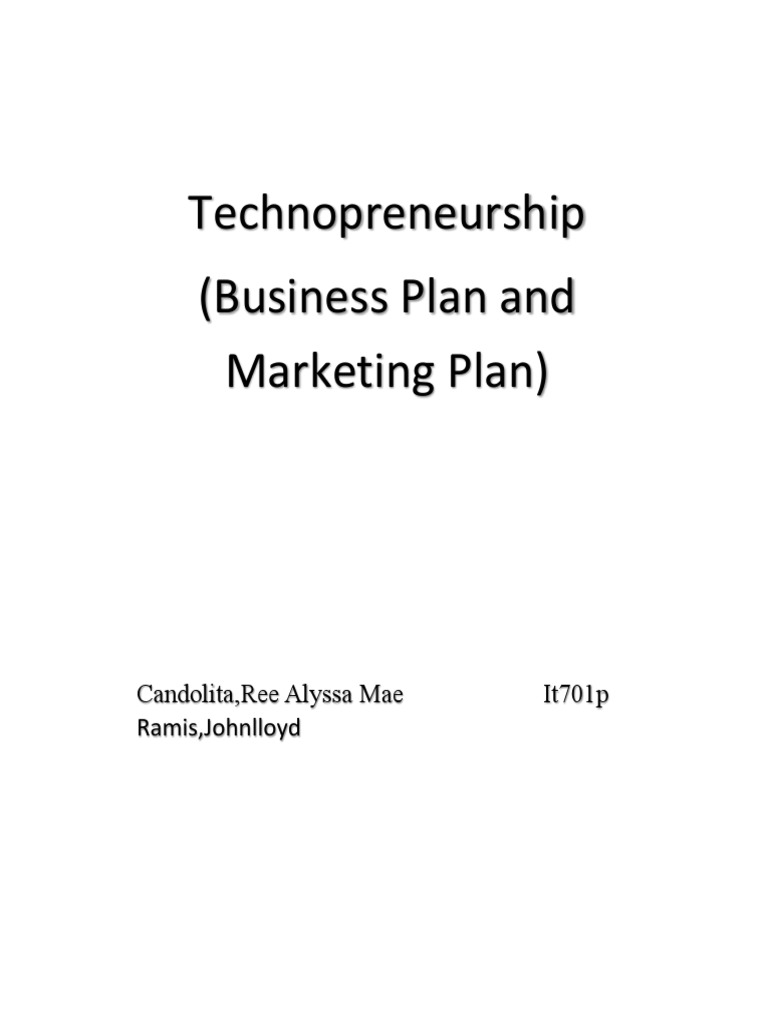 Technopreneurship (Business Plan and Marketing Plan) : Candolita, Ree ...