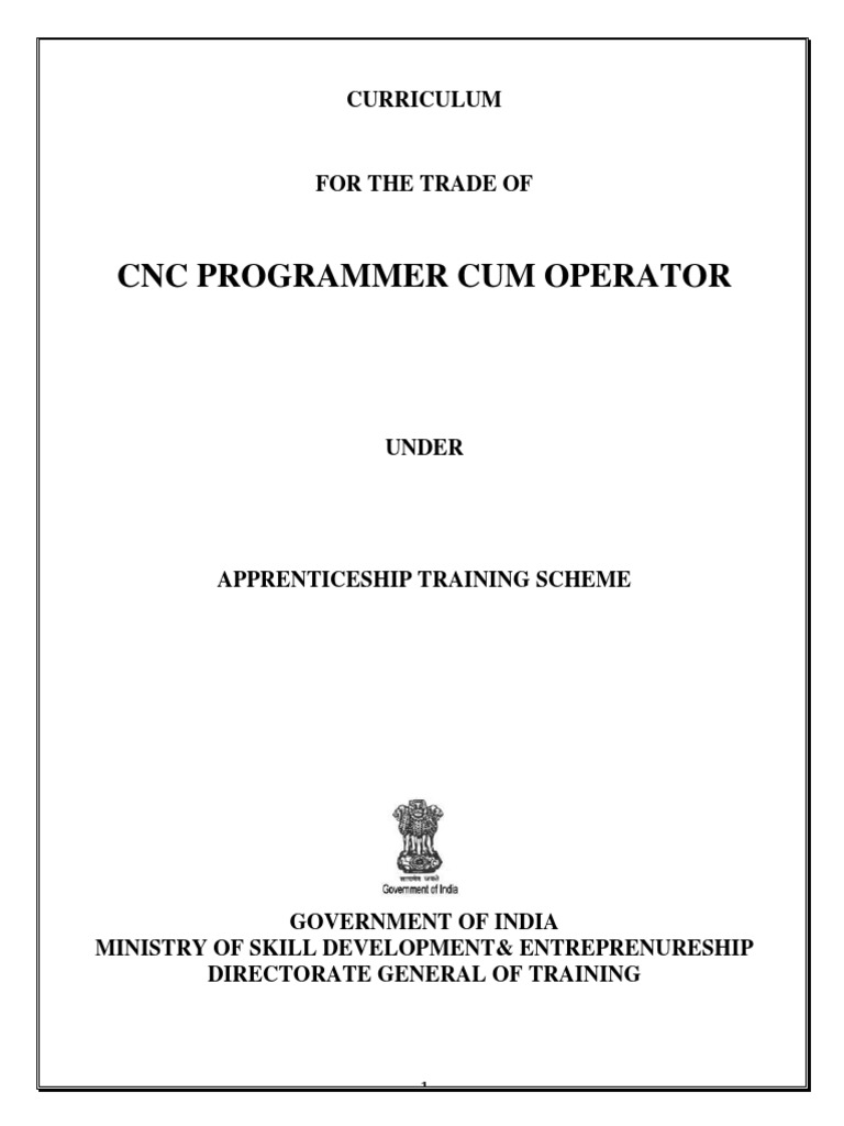 CNC Programmer Cum Operator | PDF | Apprenticeship | Numerical Control