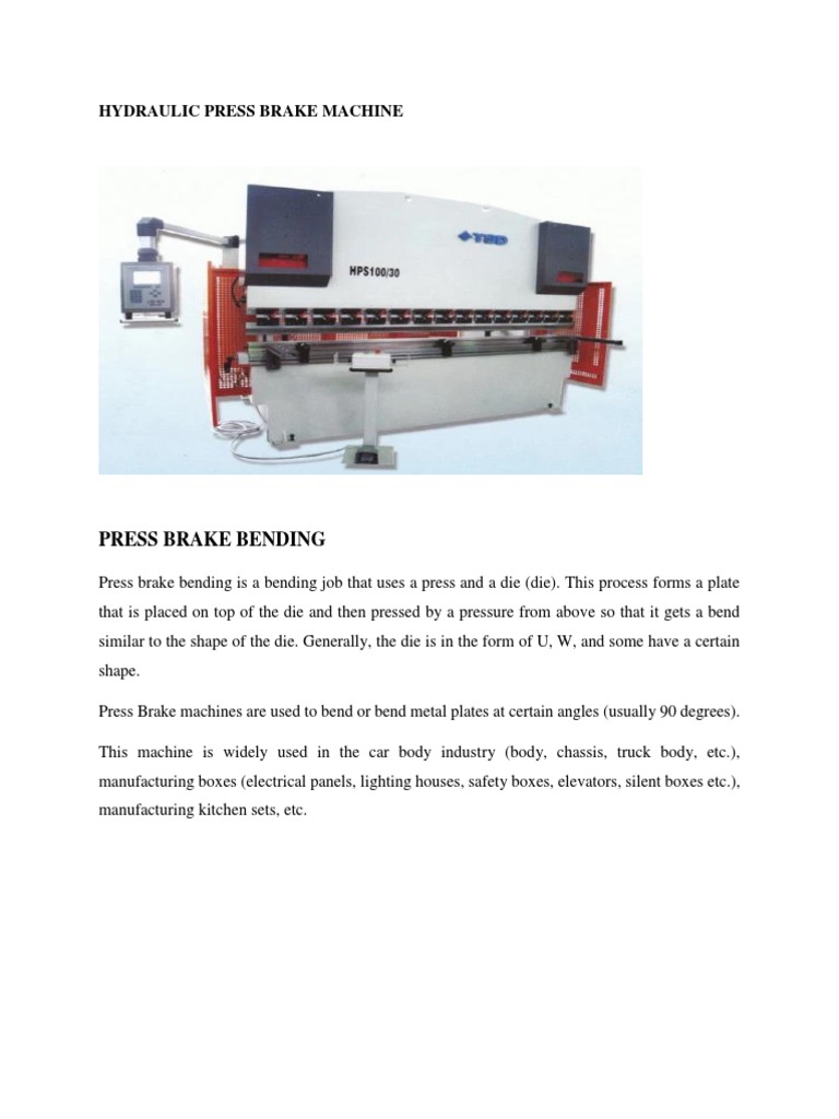 Hydraulic Press Brake Machine | PDF | Machines | Brake