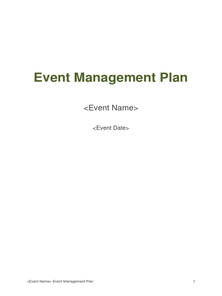 Event Management Plan Template | PDF | Emergency Management | Emergency