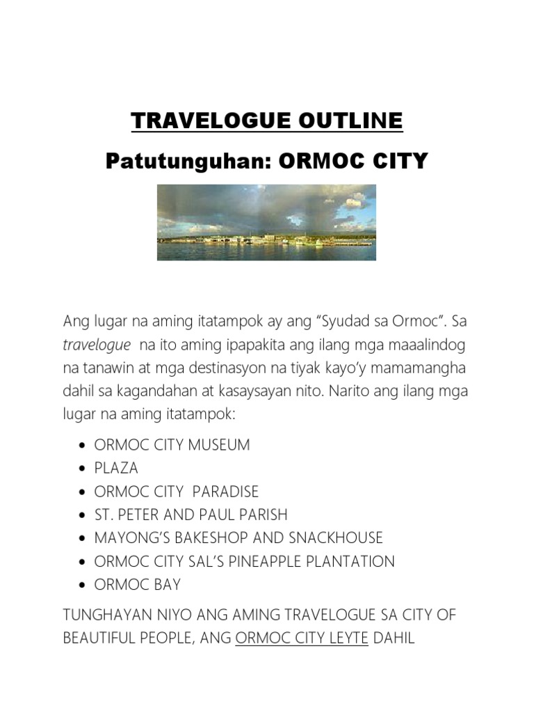 Travelogue Outline | PDF
