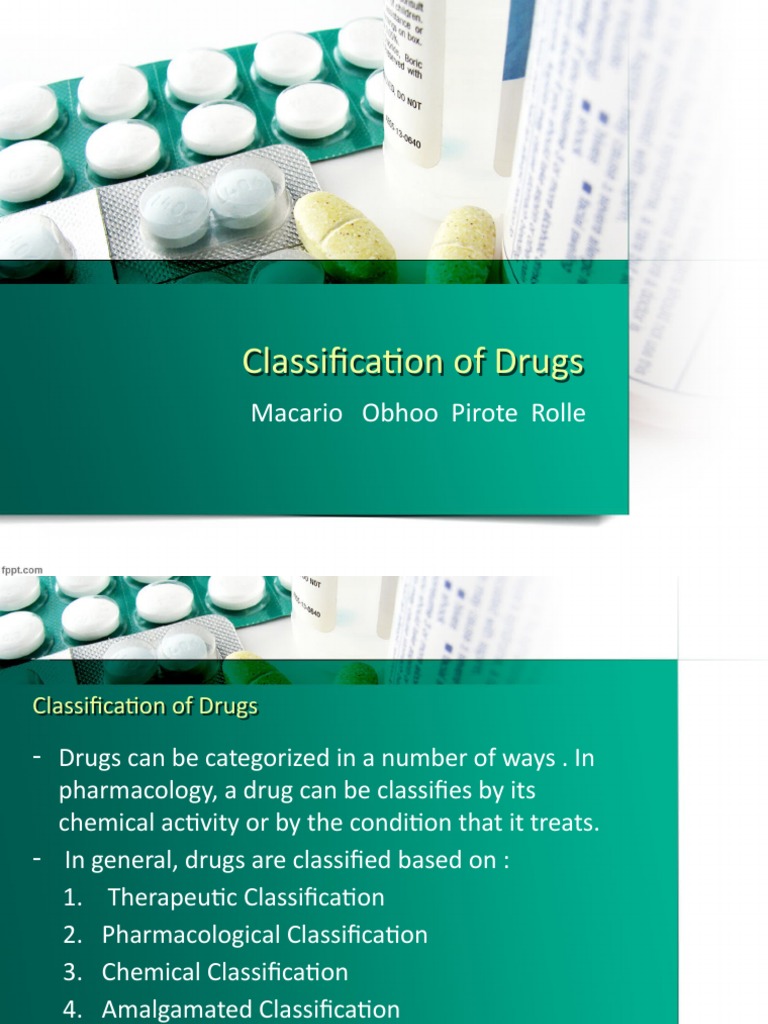 Classification of Drugs | PDF | Pharmacology | Drugs