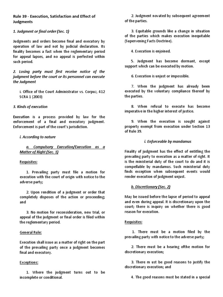 Rule 39 (Part I) | PDF | Bail | Judgment (Law)