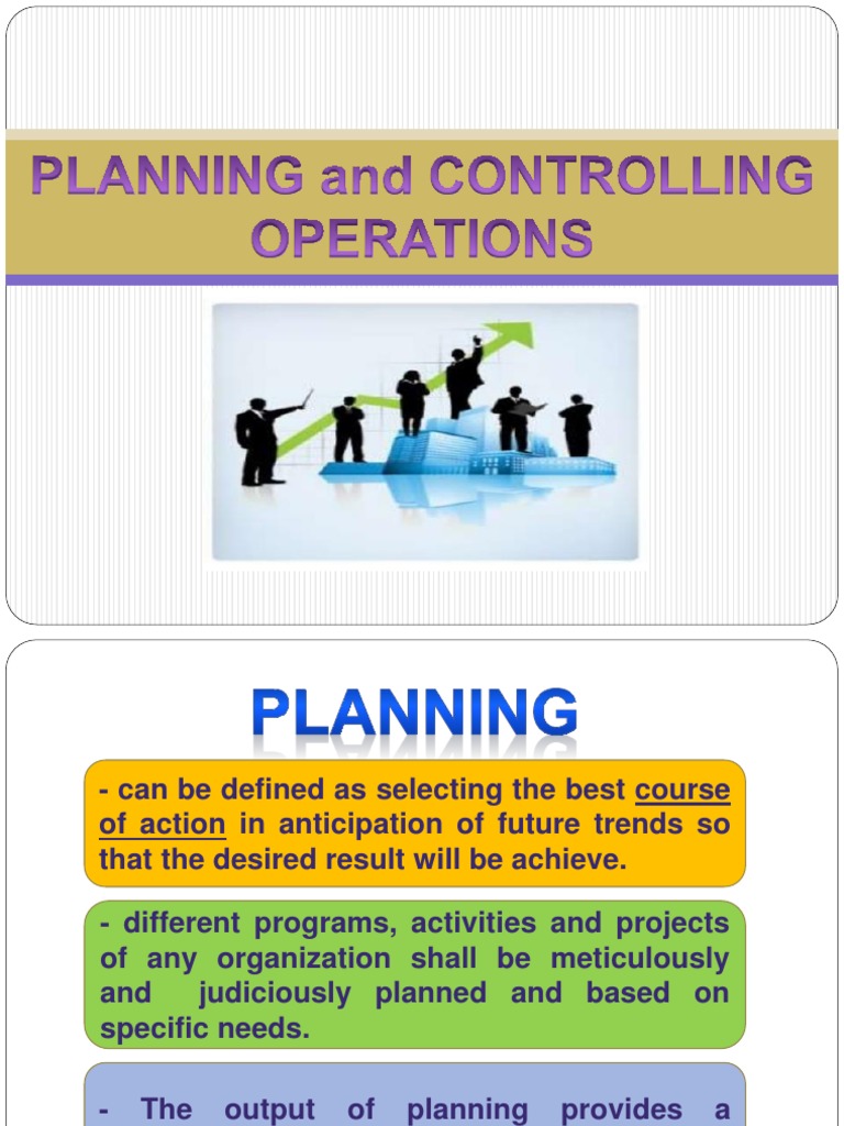 Planning Controlling Operations | PDF | Goal | Resource