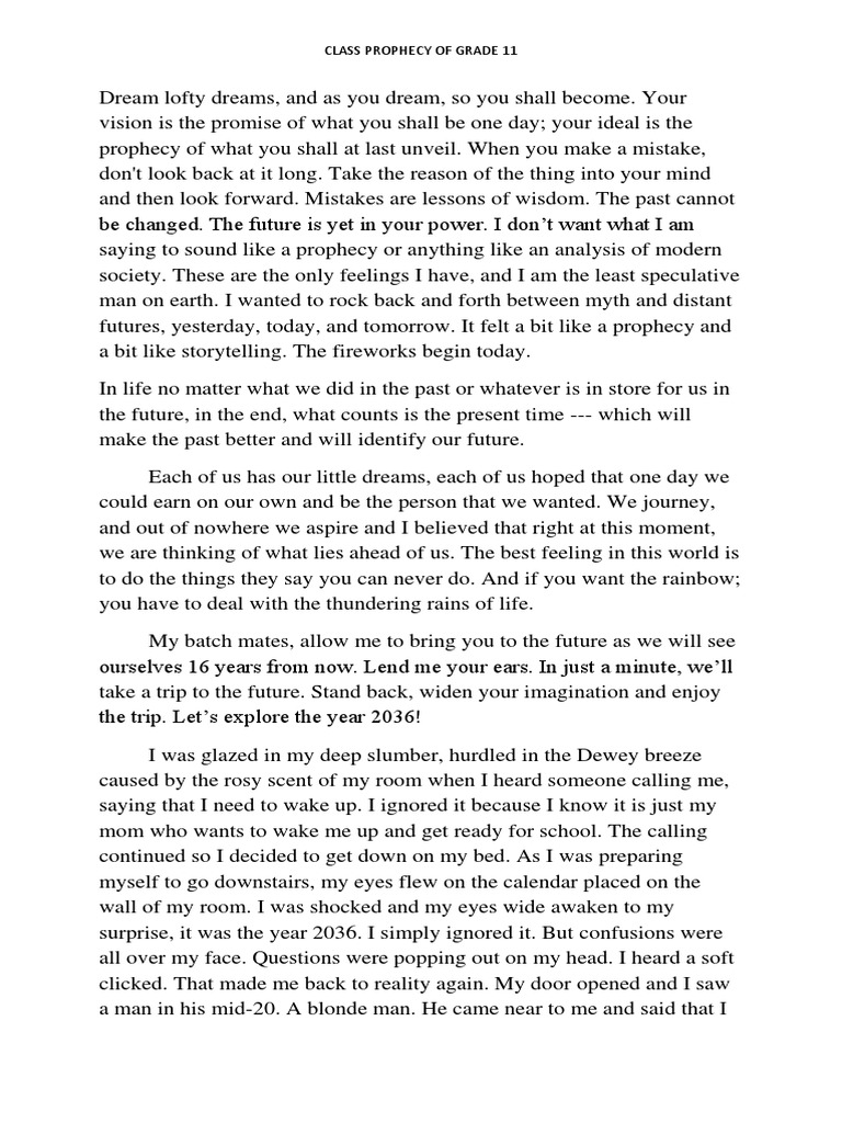 Class Prophecy 2019-2020 | PDF