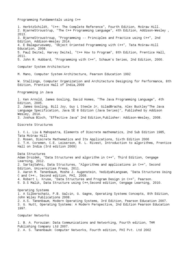 Computer Science Books Pdf Areas Of Computer Science Computer Programming
