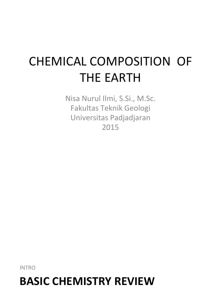 Chemical Composition of The Earth | PDF | Ionic Bonding | Covalent Bond