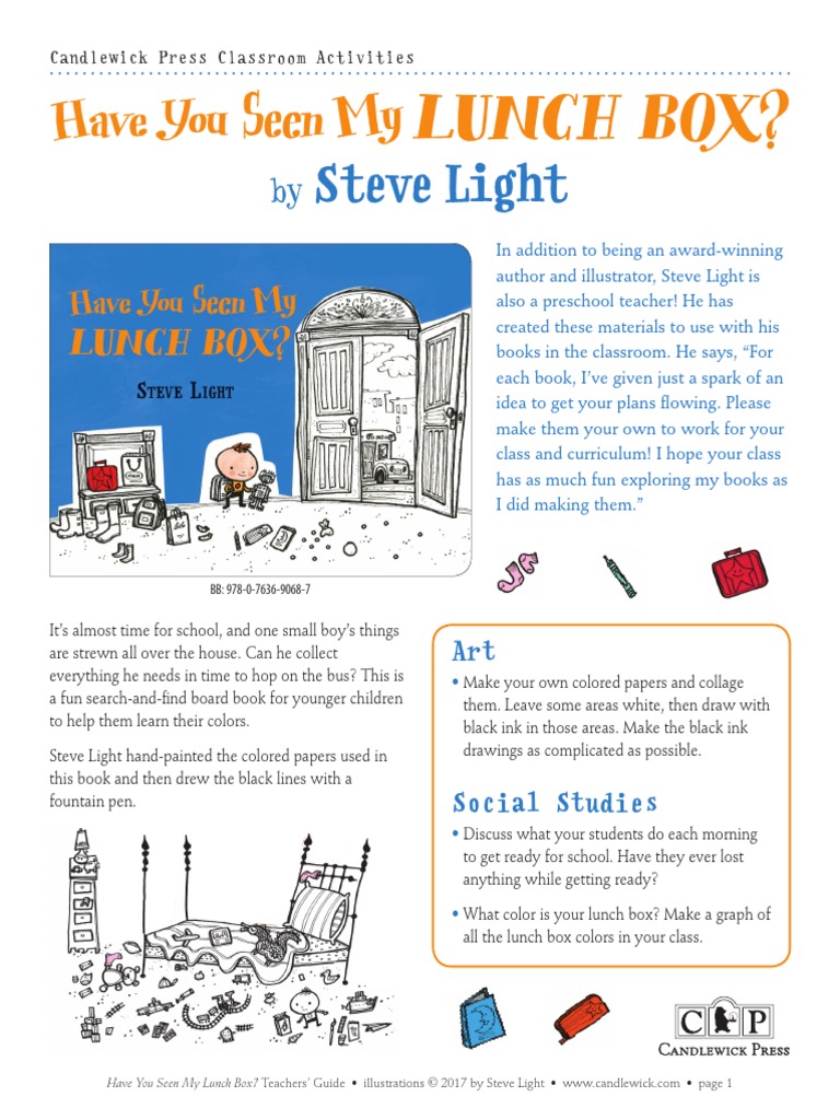 Have You Seen My Lunch Box? by Steve Light Teachers' Guide | Download ...