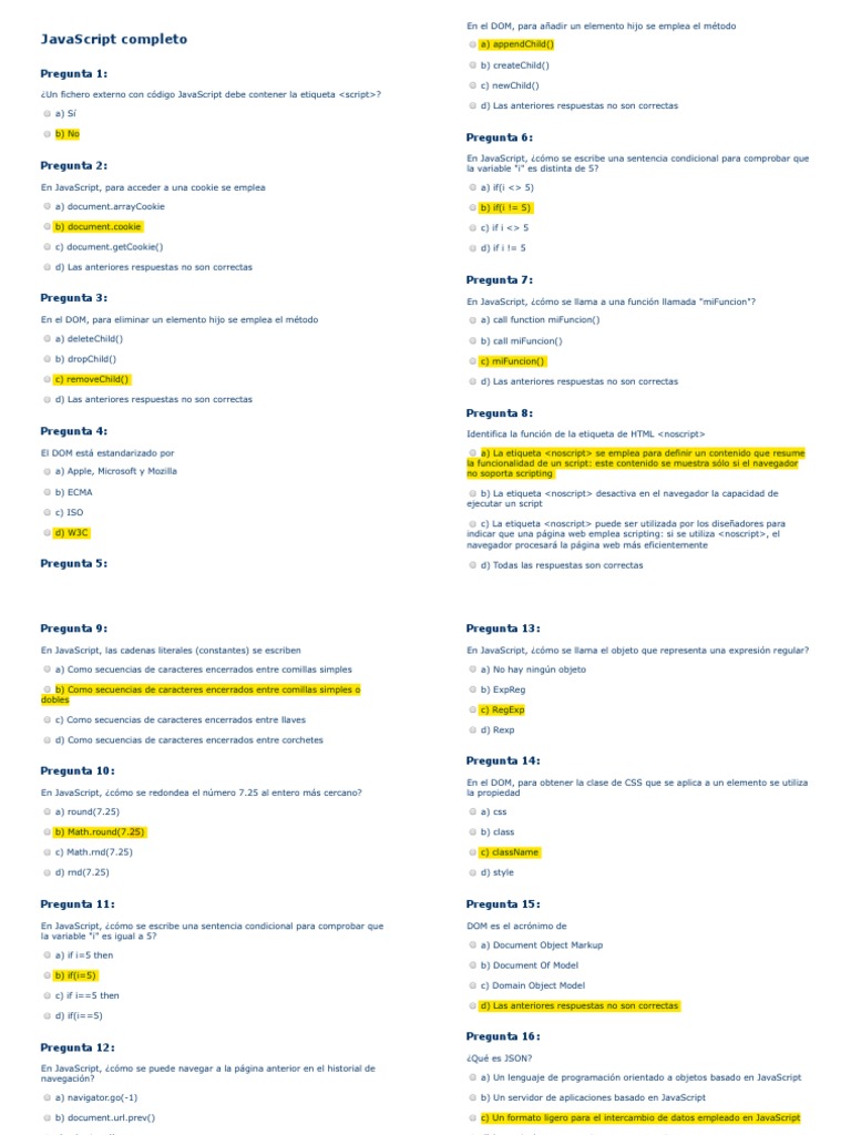 Examen de - JavaScript Completo PDF | PDF | Script Java | Programación de computadoras