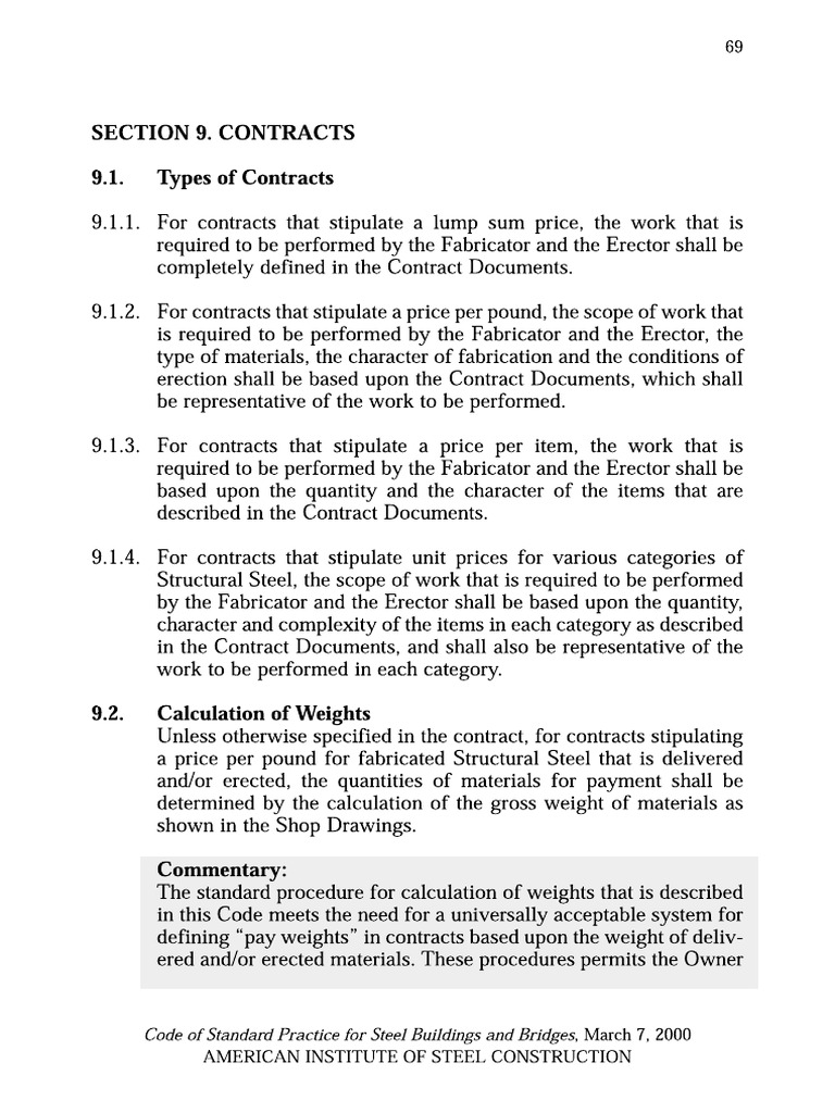 AISC Weight Calculation