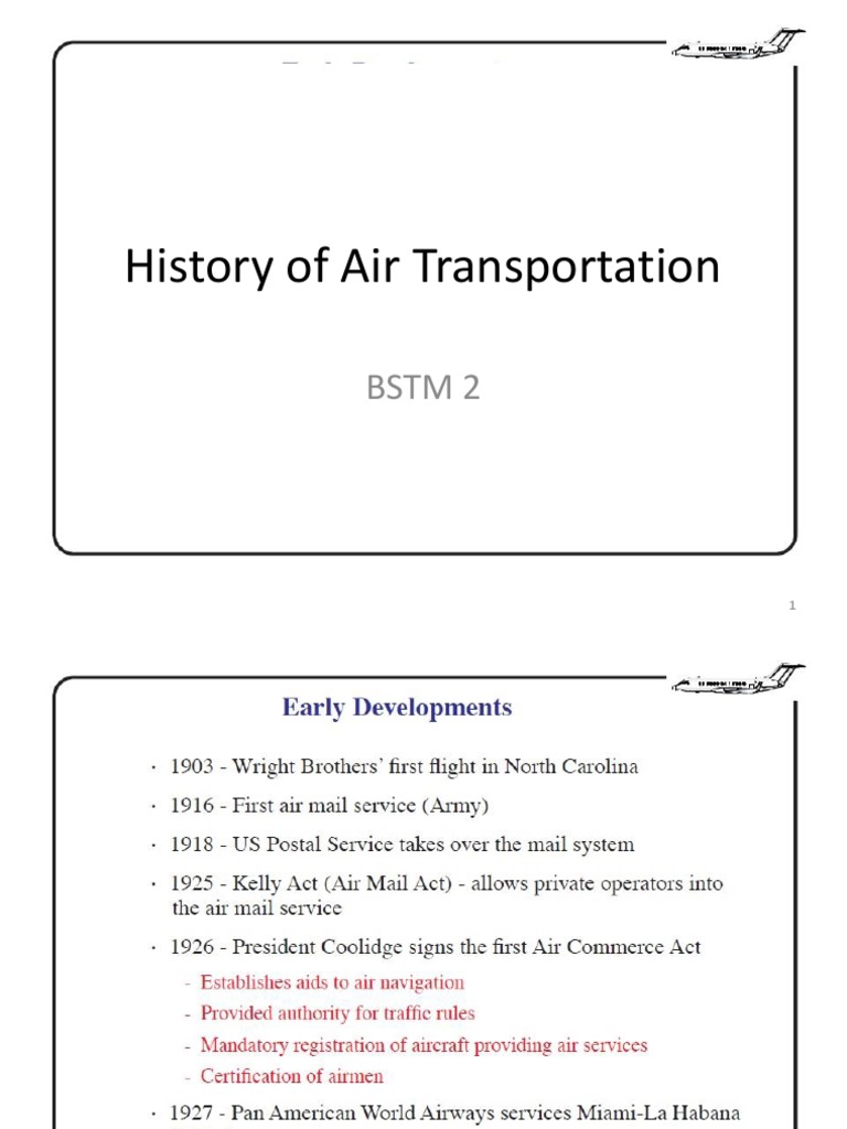 History of Air Transportation: BSTM 2 | PDF
