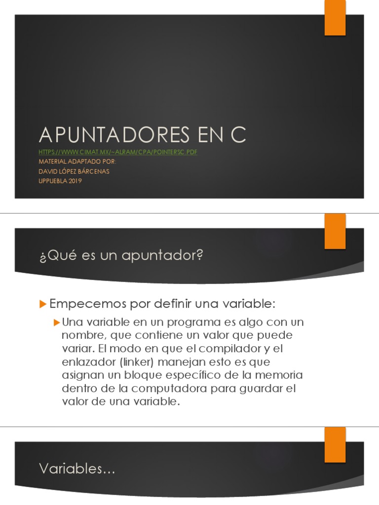 Introducción A Apuntadores en C | PDF | Variable (informática) | Compilador