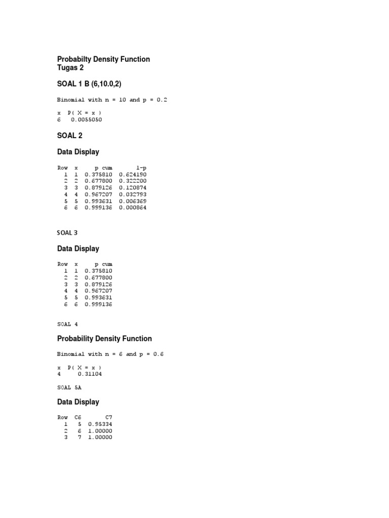 Binomial Probability Functions Explained | PDF