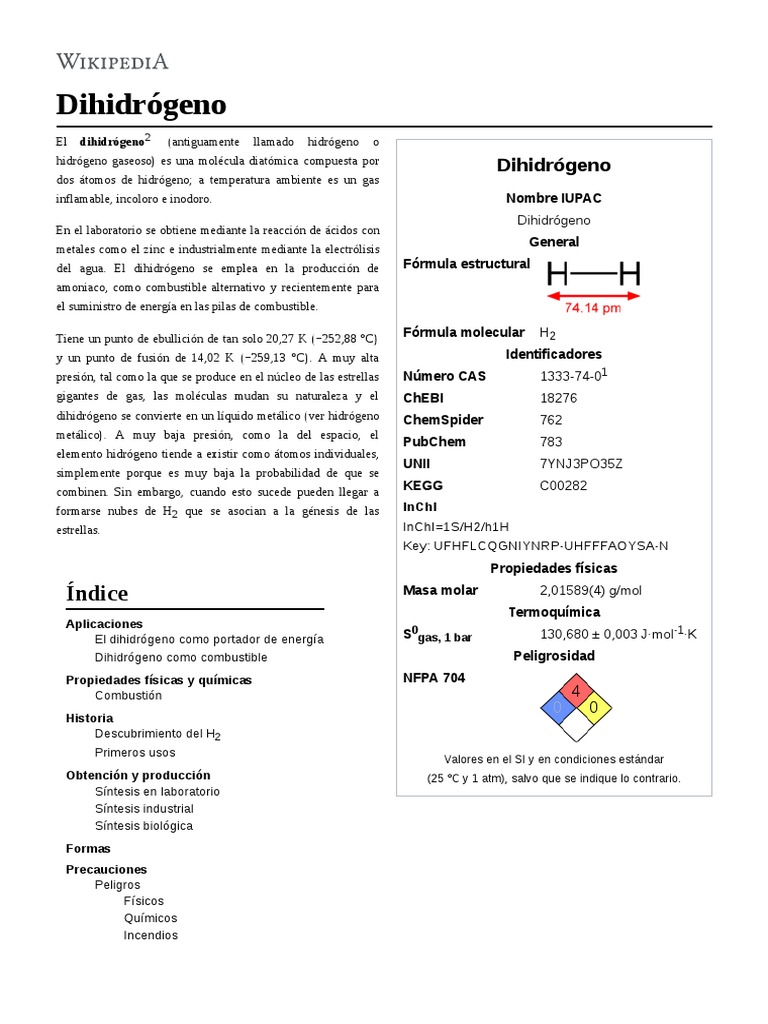 Dihidrógeno | PDF | Hidrógeno | La energía nuclear